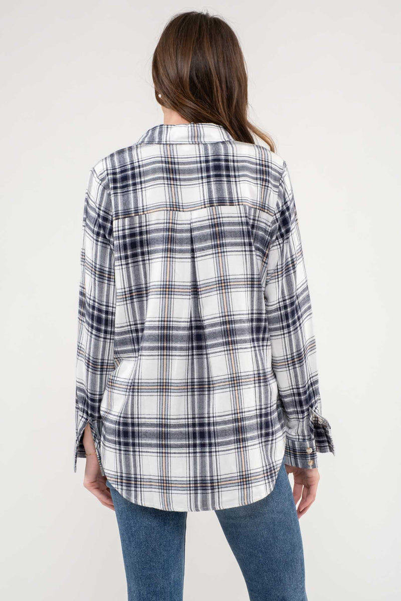 Megan Plaid Button Down Top – THEKLOSETKOUTURE.COM