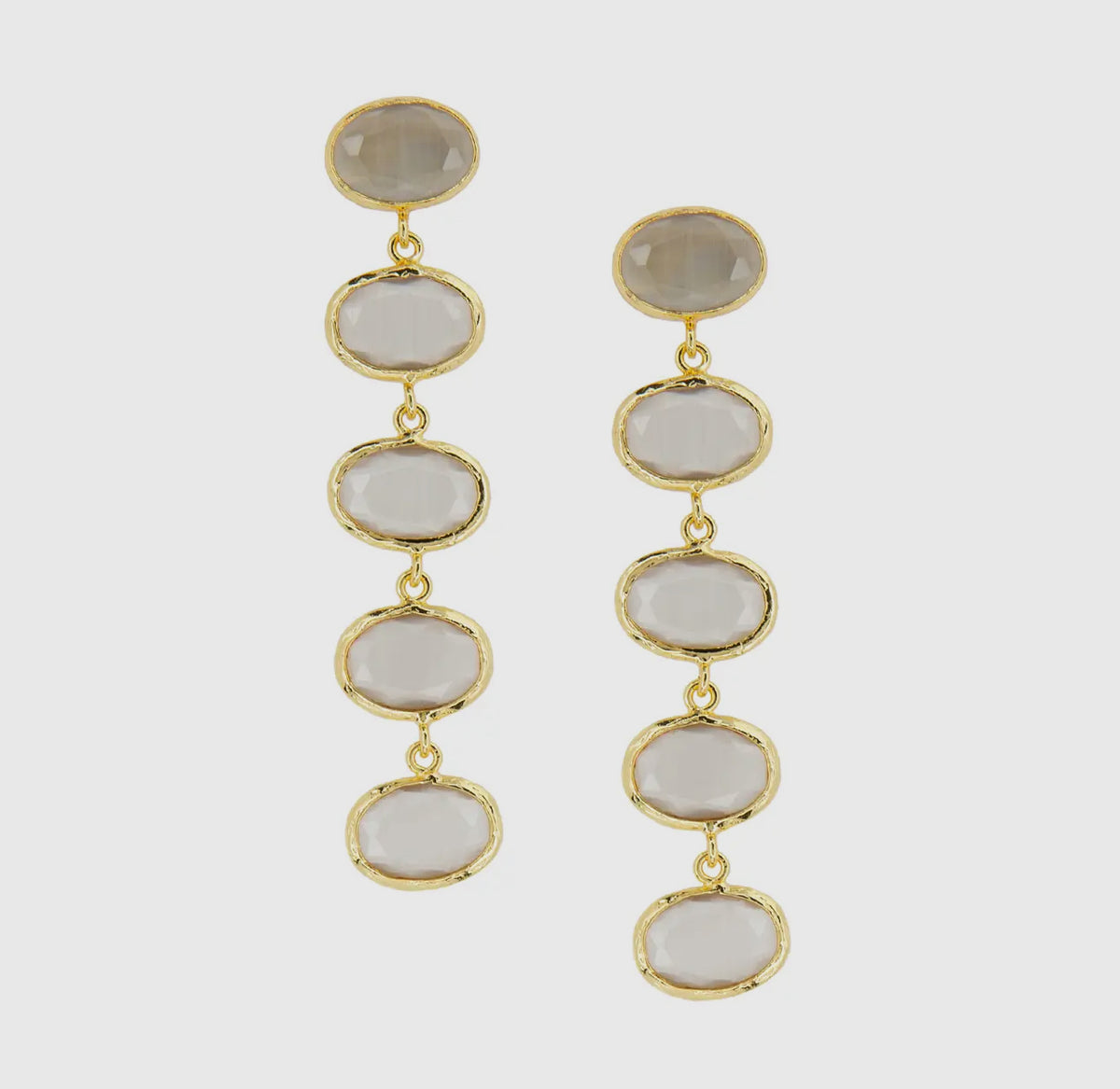 Glass Drop Cat Eye 5 Stone Earring – THEKLOSETKOUTURE.COM