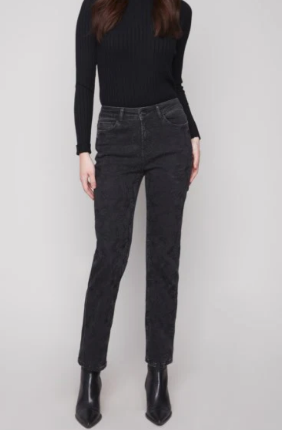 Straight Leg Tonal Embroidery Jeans – THEKLOSETKOUTURE.COM