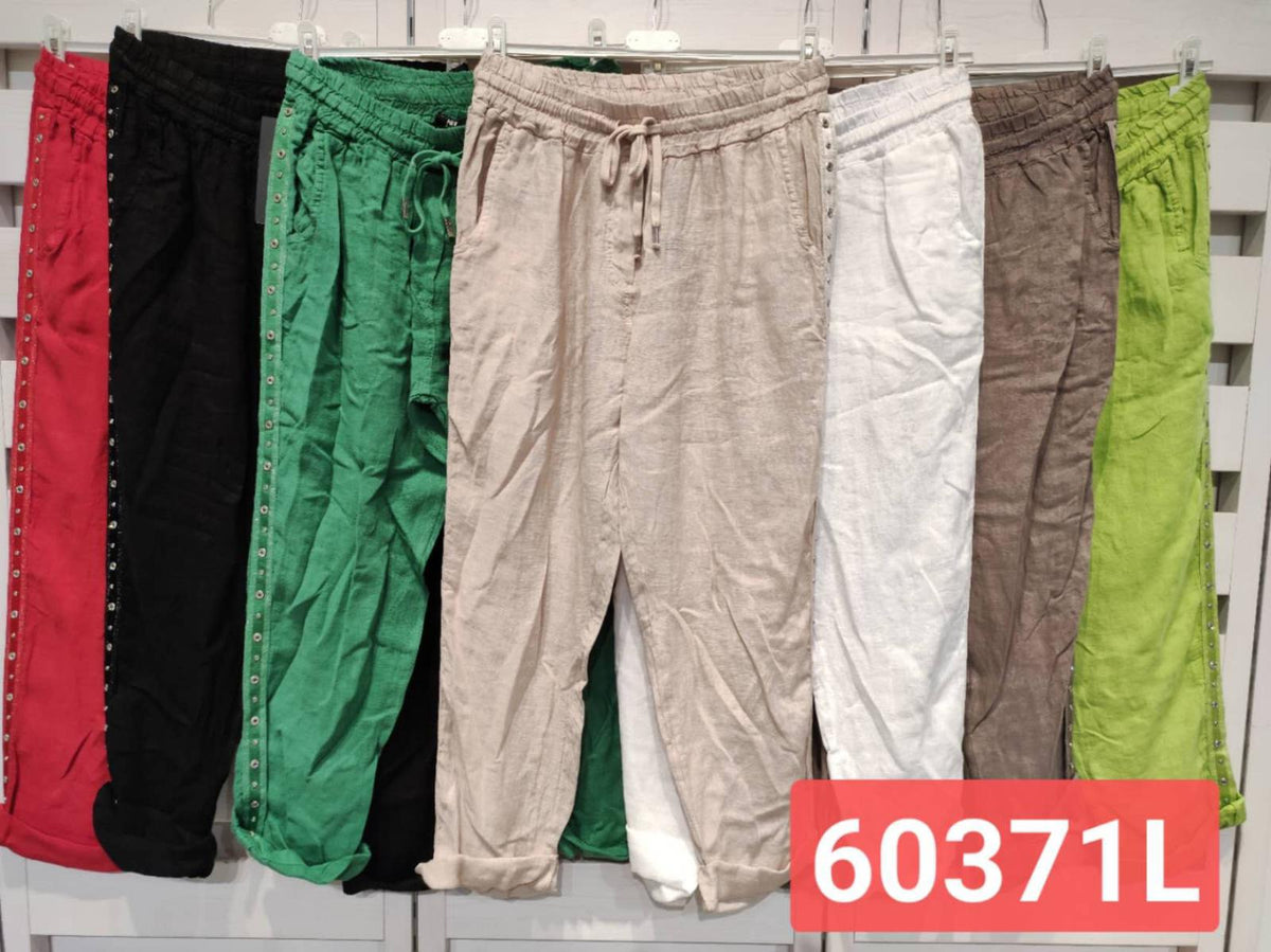 Linen Drawstring Pant with Grommet Detail – THEKLOSETKOUTURE.COM